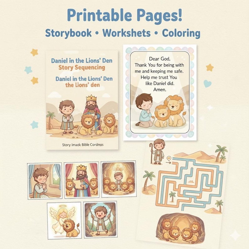 Daniel and the Lions' Den Printable Pack | Bible Story Activities ...