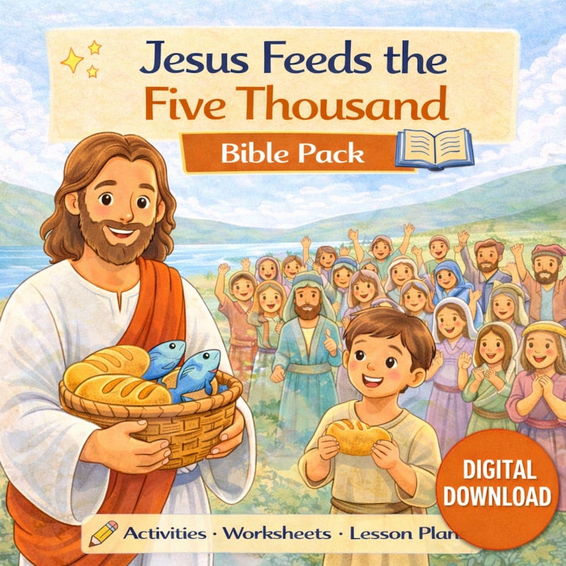 Jesus Feeds 5000 Bible Activity Pack | Sunday School Worksheets ...