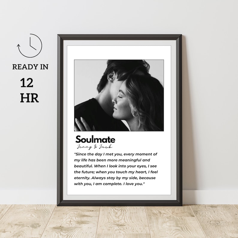 Custom Soulmate Definition Printable Poster, Couple Picture Collage ...