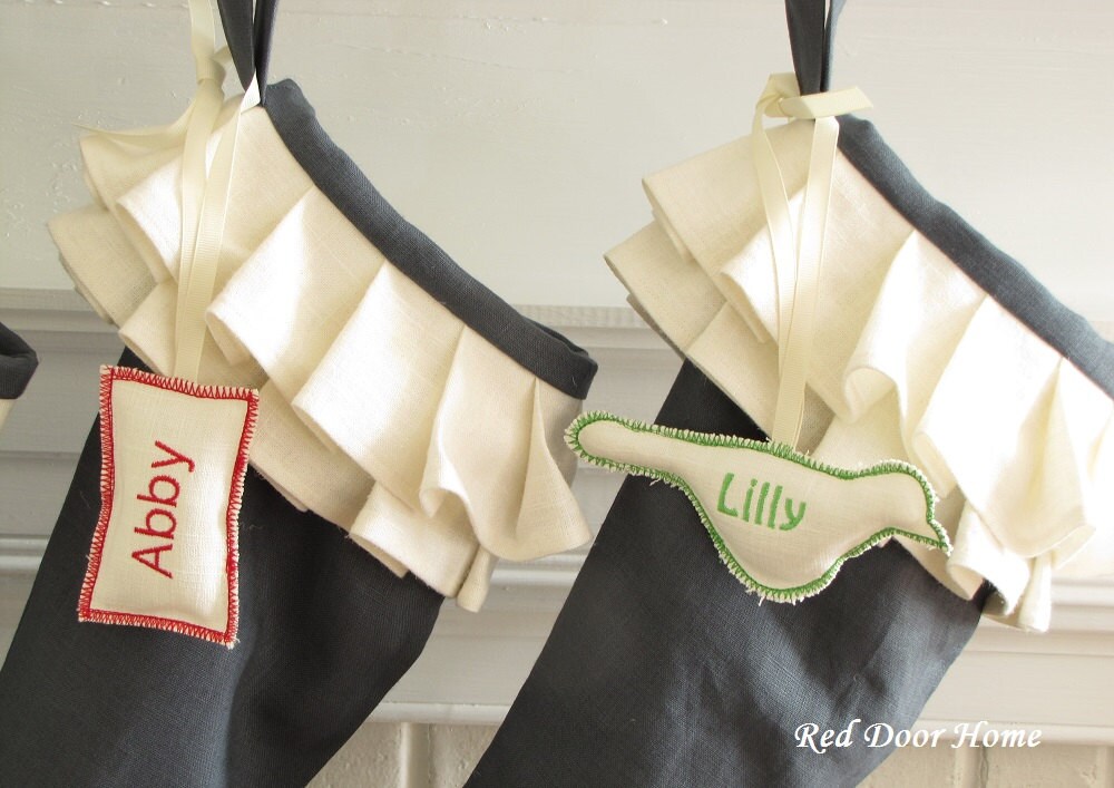 Personalized Christmas Stocking Tag Bird Embroidered Label - Etsy