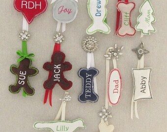 Personalized Embroidered Christmas Stocking Name Tag,easter Basket Name ...