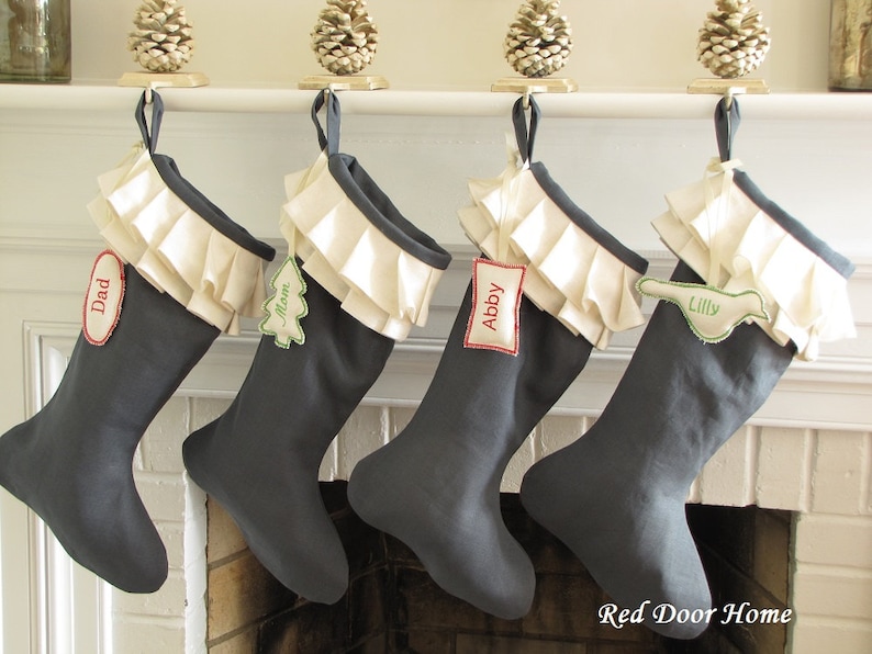Personalized Christmas Stocking Tag Bird Embroidered Label - Etsy