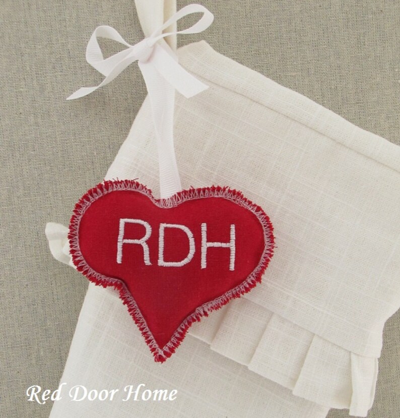 Personalized Christmas Stocking Tag Label Ornament Embroidered | Etsy