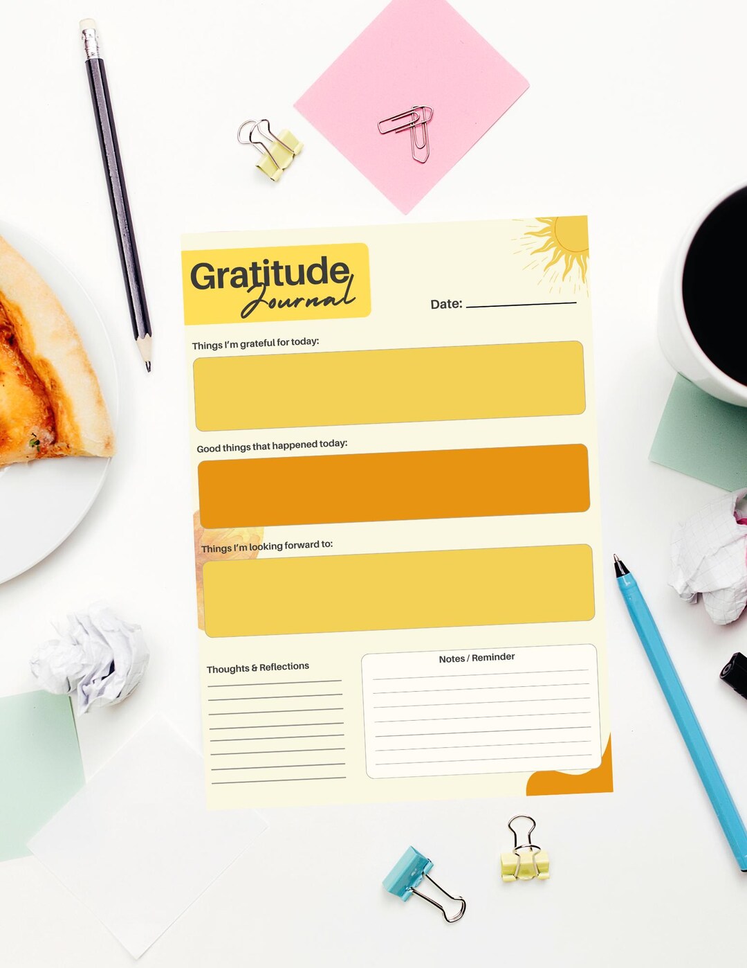 Daily Gratitude Journal Digital Instant Download Printable Mindfulness ...