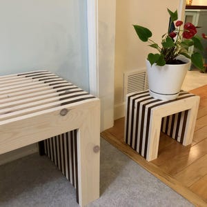 Handmade Scandinavian Slat Bench: Modern Entryway Seating (60in or ...