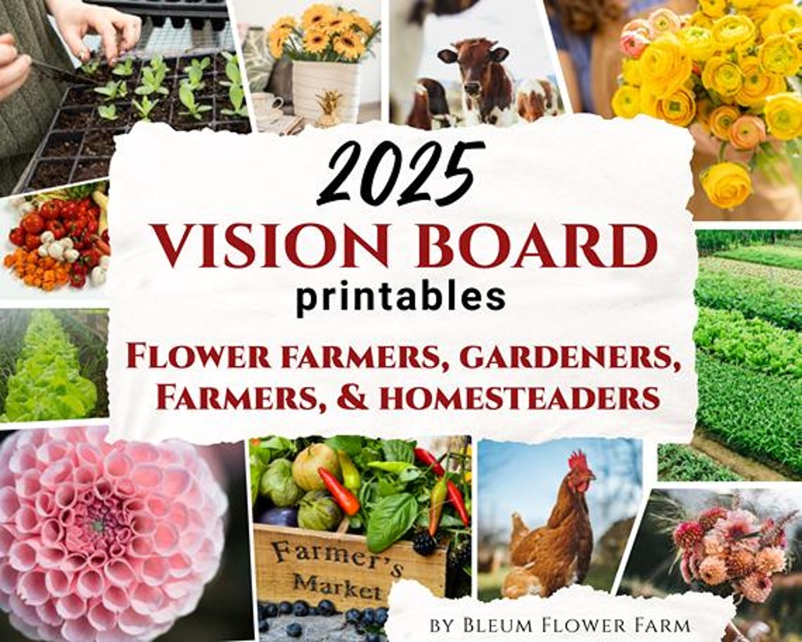 Printable Vision Dream Board for Flower Farmers, Gardeners ...