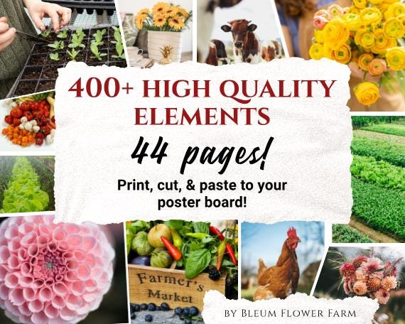 Printable Vision Dream Board for Flower Farmers, Gardeners ...