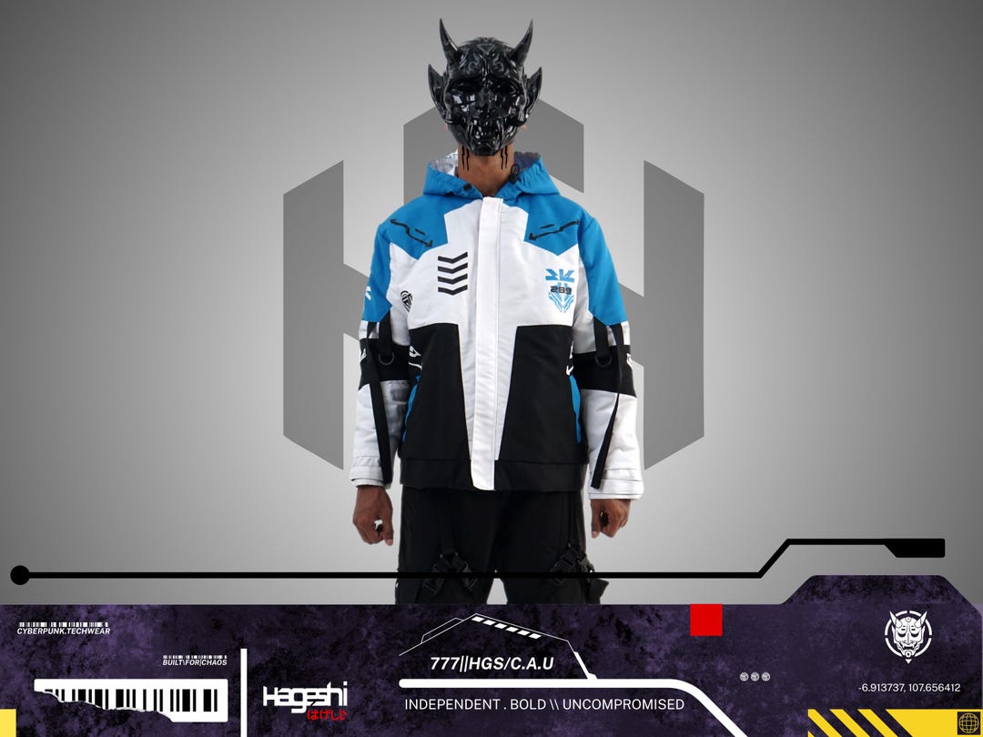 Cyberpunk Techwear Jacket – Futuristic Parka With Waterproof Zipper ...