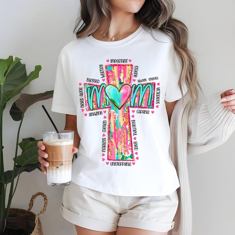 Christian Mom Cross PNG: Faith Heart Graphic (digital Download) - Etsy
