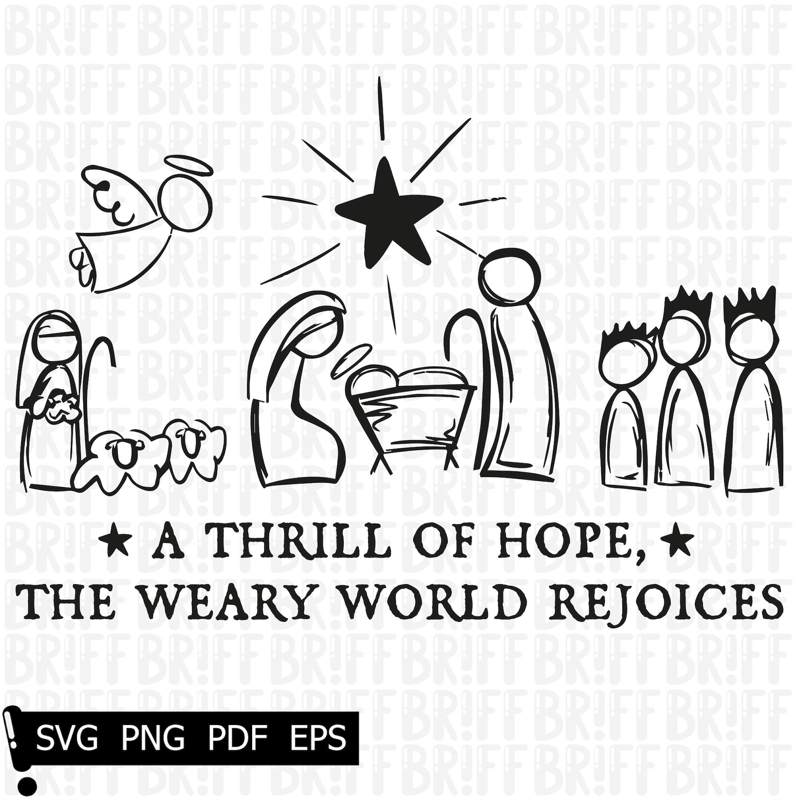Nativity Scene SVG PNG: Christmas Hope Design (digital Download) - Etsy