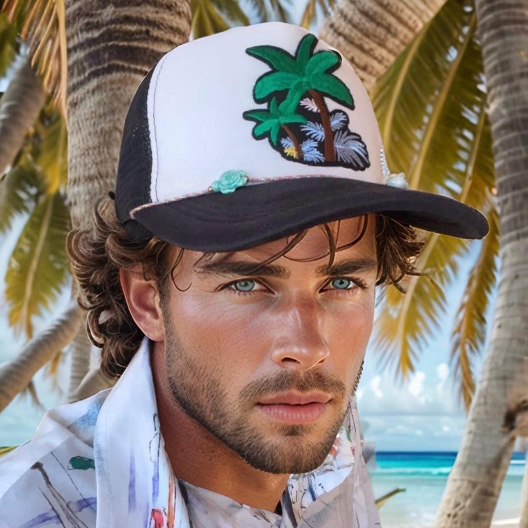 Palm Tree Trucker Cap - Etsy