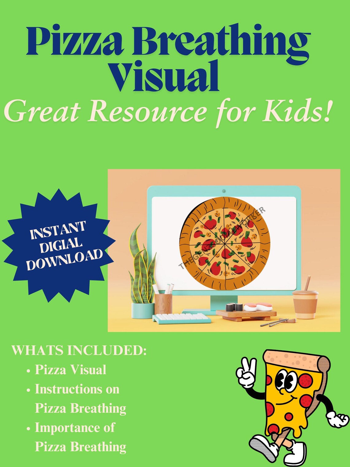 Pizza Breathing Printable – Kids Calm Down Visual Aid - Etsy