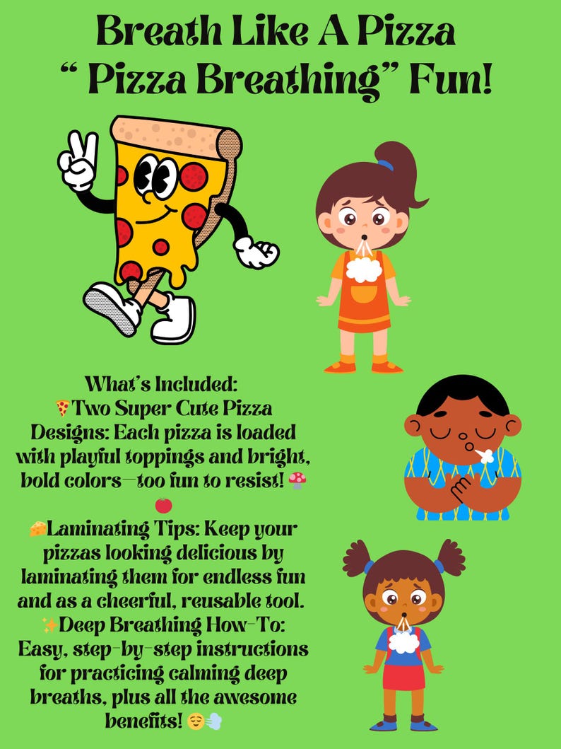 Pizza Breathing Printable – Kids Calm Down Visual Aid - Etsy