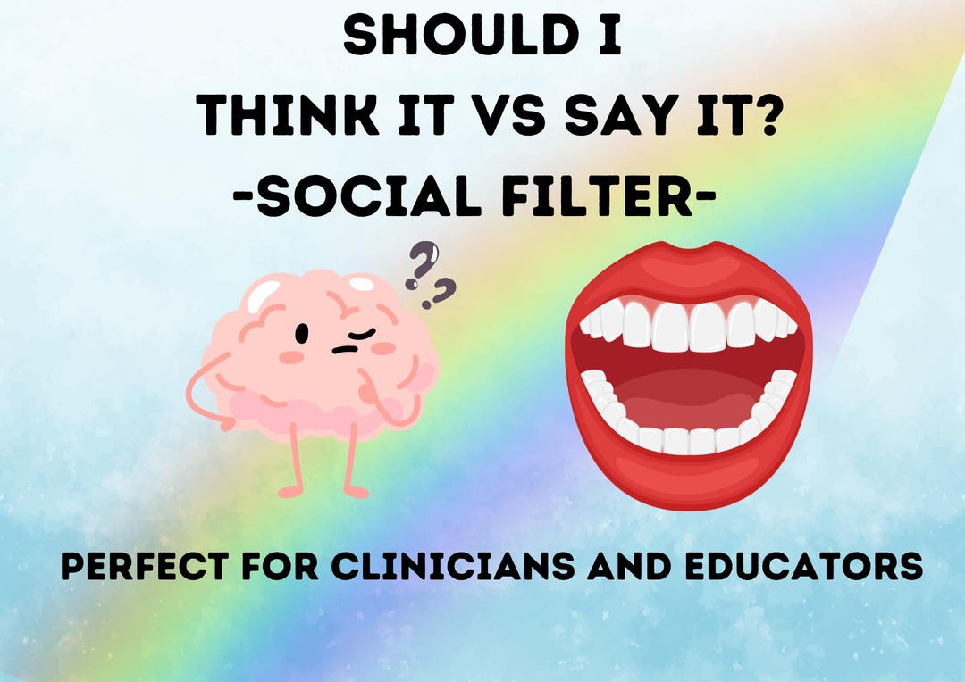 Social Skills Activity | Say It Vs Think It PDF - Etsy