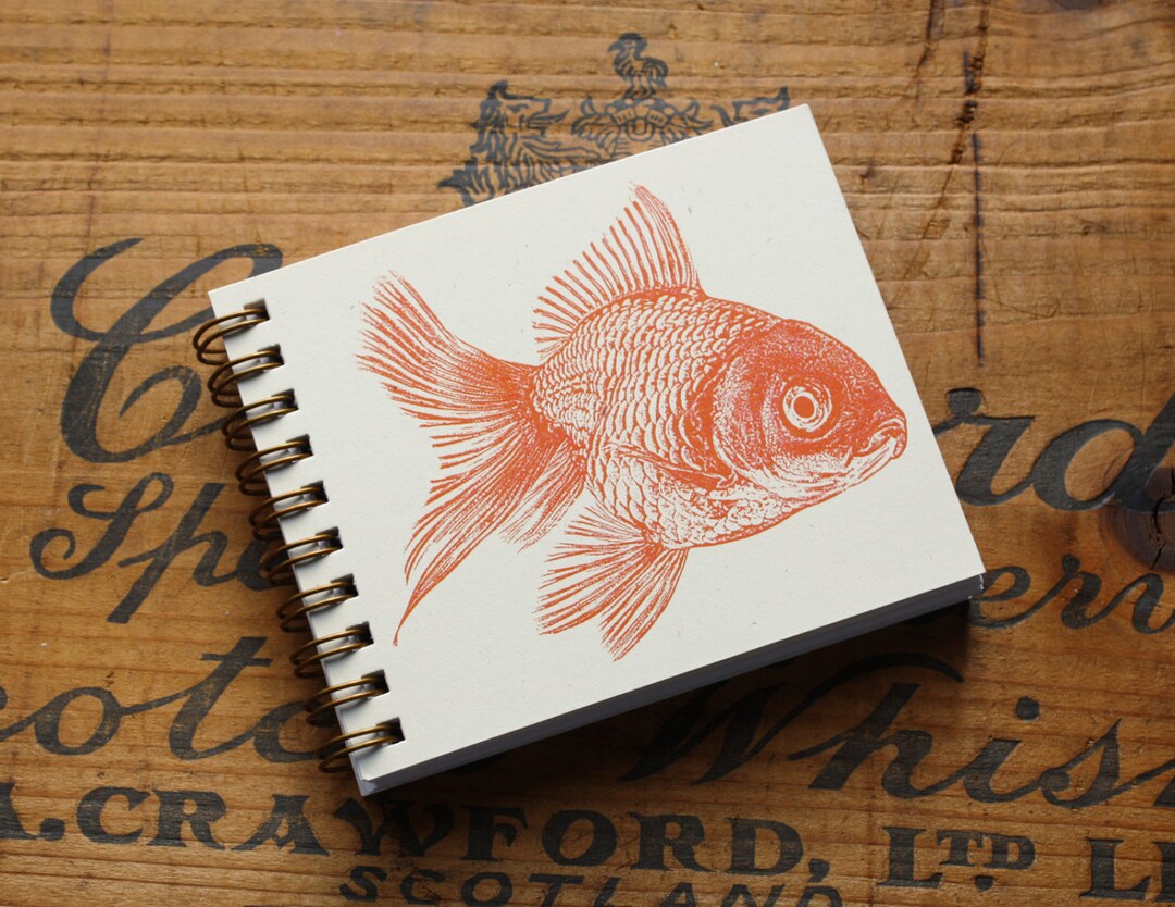 Goldfish Mini Journal, Fish Notebook, Goldfish Pocket Notebook - Etsy