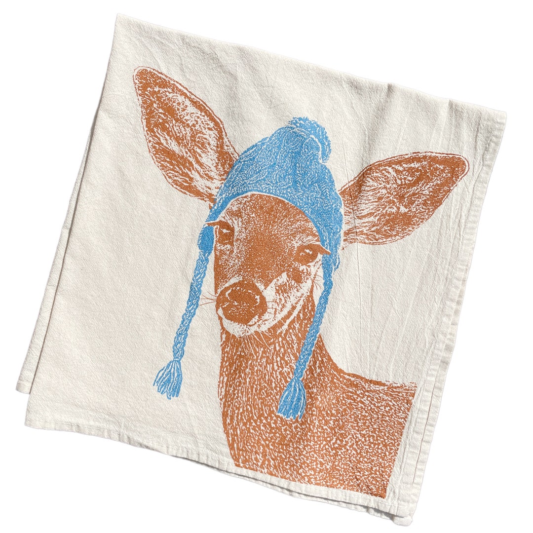 Deer Tea Towel, Holiday Deer Towel, Christmas Tea Towel, Holiday Towel ...