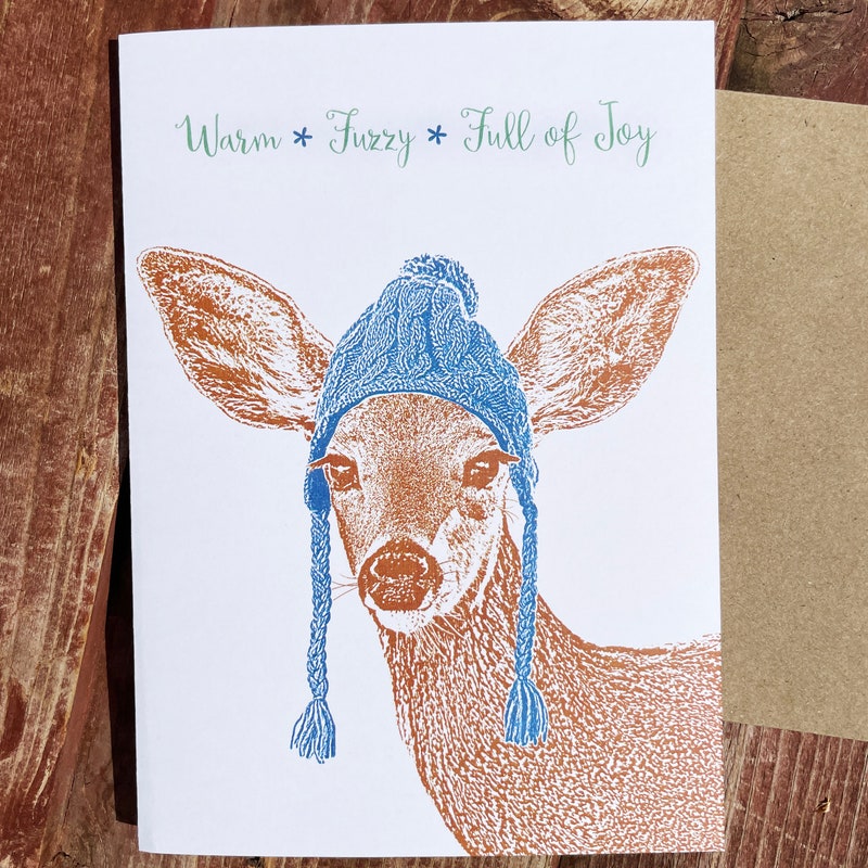 Deer Christmas Card - Etsy