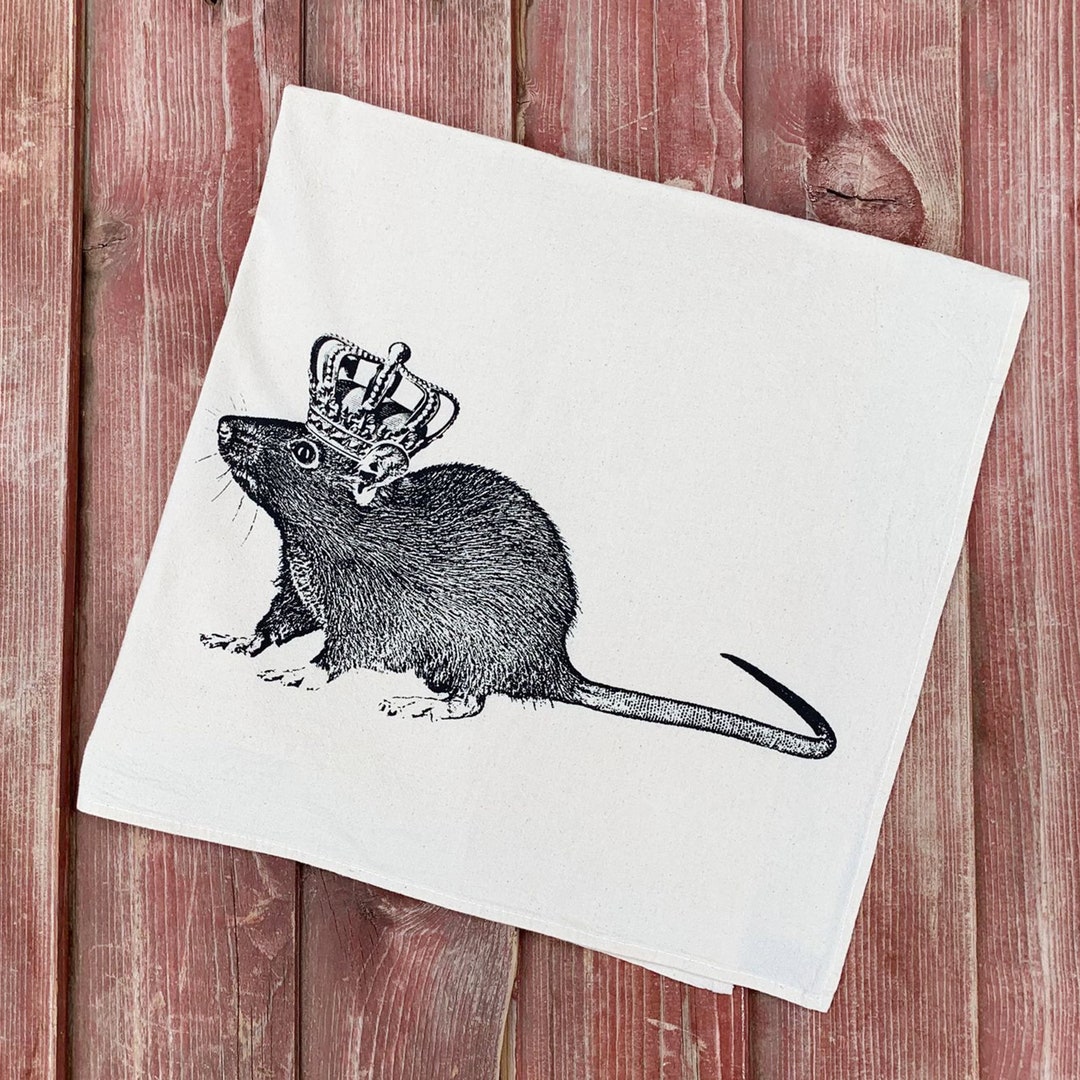 Rat Tea Towel Rat With Crown Towel Baltimore Towel Royal - Etsy