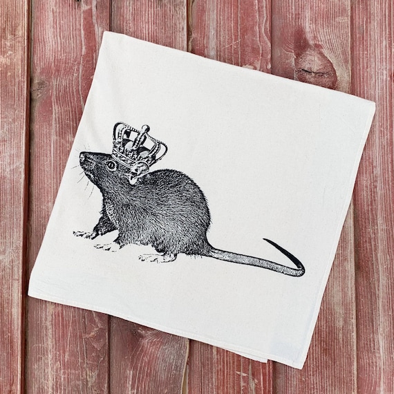 Rat Tea Towel Rat With Crown Towel Baltimore Towel Royal | Etsy