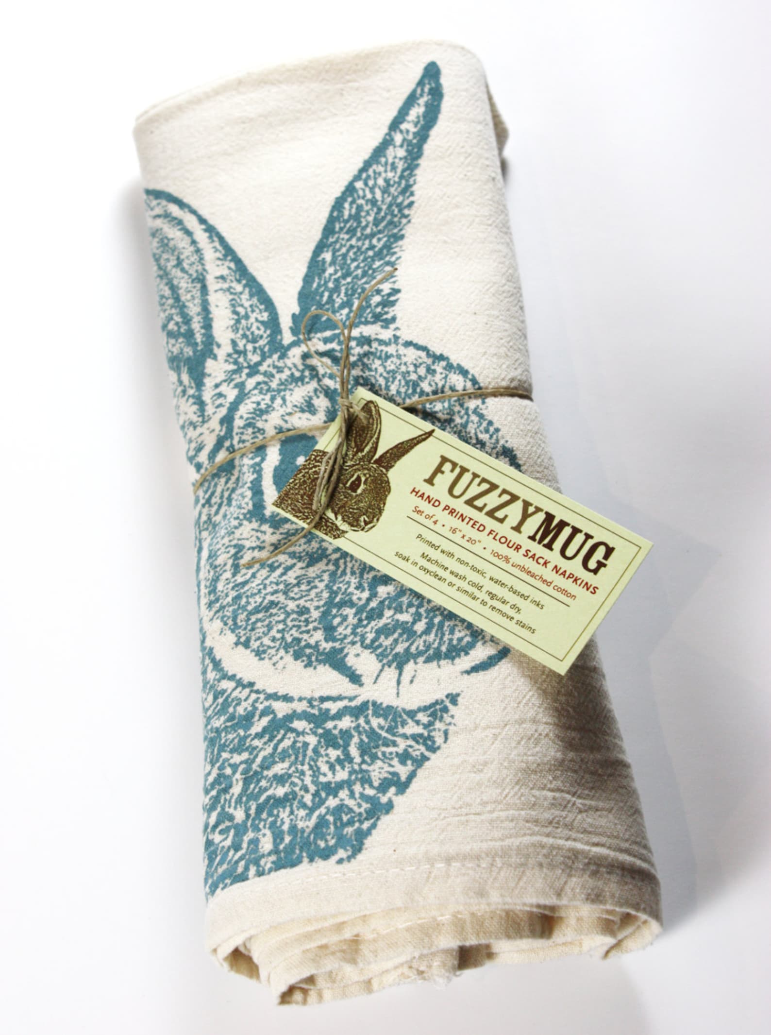 Fuzzy Bunny Napkins in Dusty Blue Rabbit Napkins Hand - Etsy
