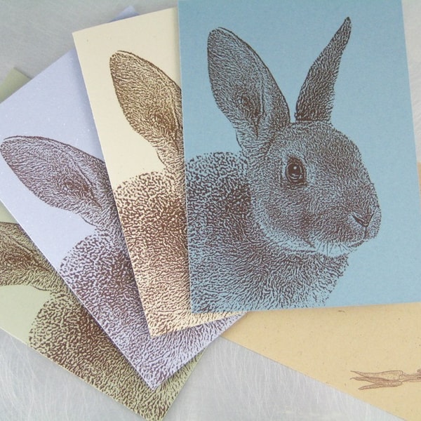 Bunny Note Cards - Etsy