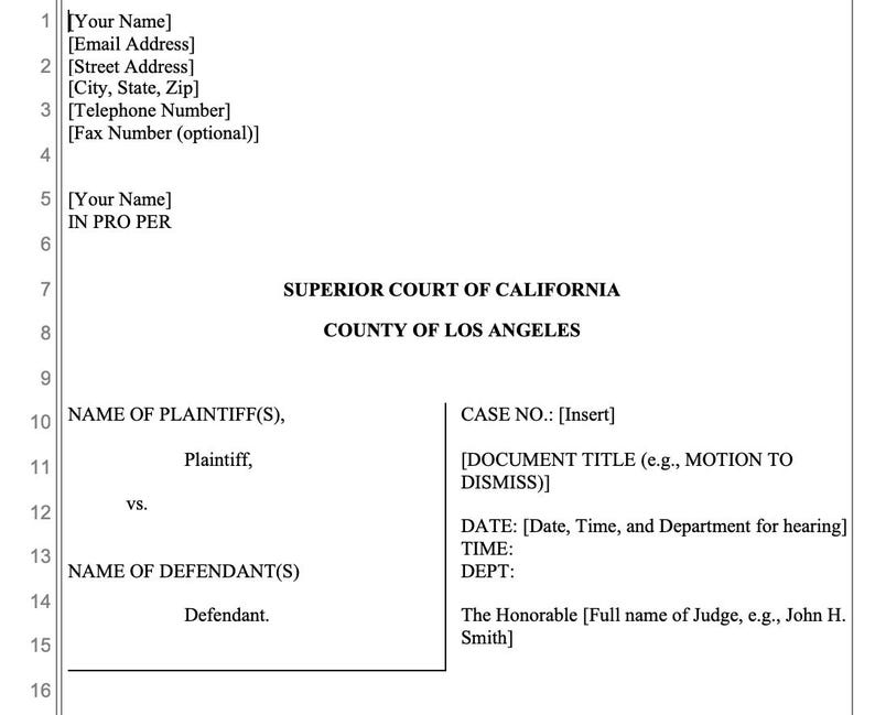 Pleading Paper for California Courts - Made by Lawyers for You ...