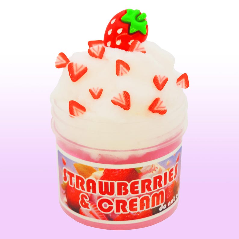 Strawberries & Cream Slime - Etsy
