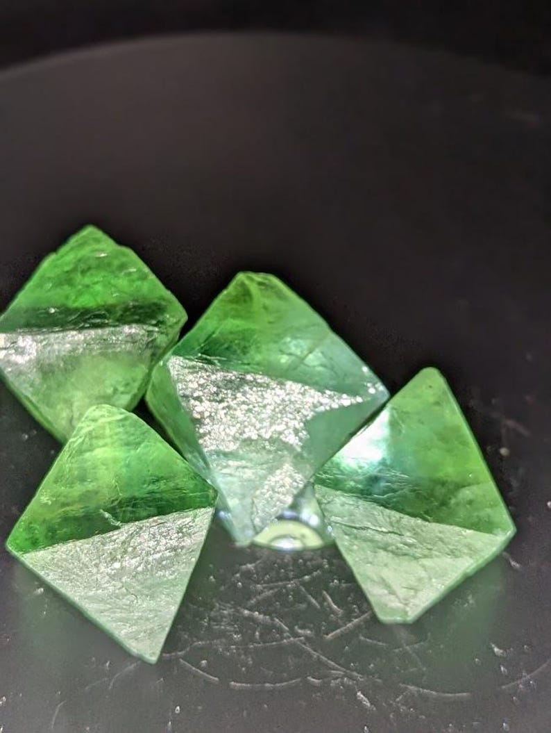 Fluorite Octahedron Natural Geometric Formation Crystals- Translucent ...