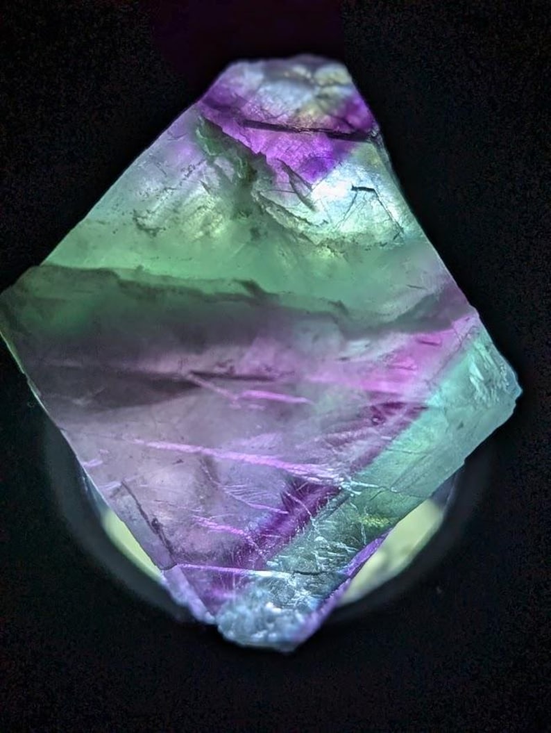 Fluorite Octahedron Natural Geometric Formation Crystals- Blue-green (4 ...