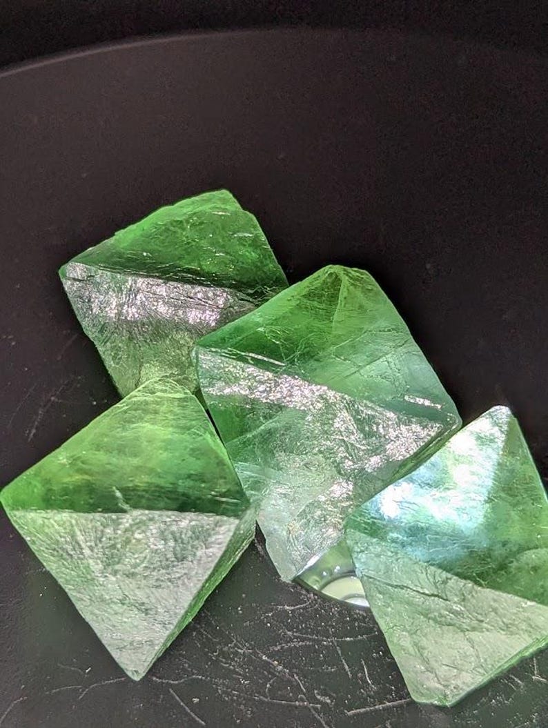 Fluorite Octahedron Natural Geometric Formation Crystals- Translucent ...