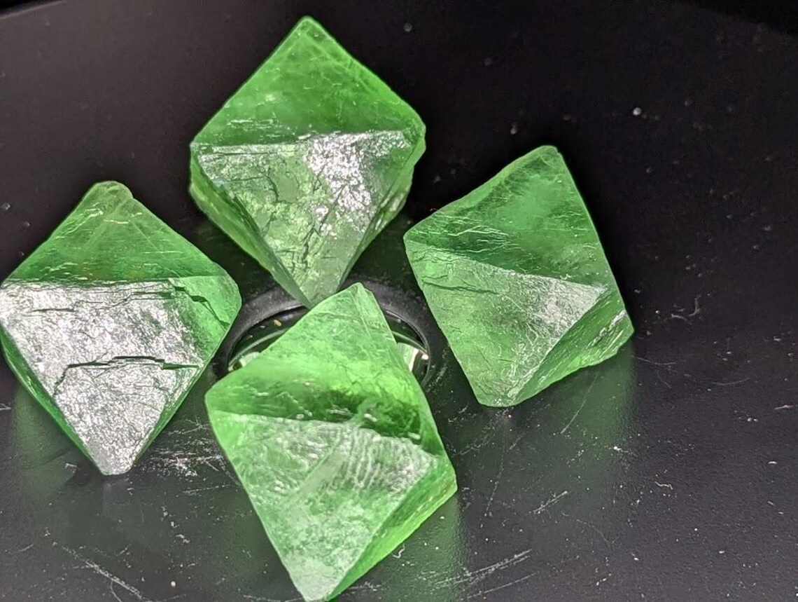Fluorite Octahedron Natural Geometric Formation Crystals- Translucent ...