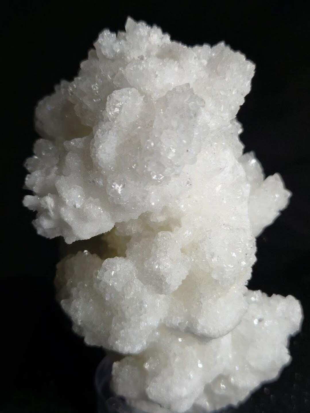 White Aragonite Sparkling White Cave Calcite Carbonate Mineral Specimen ...