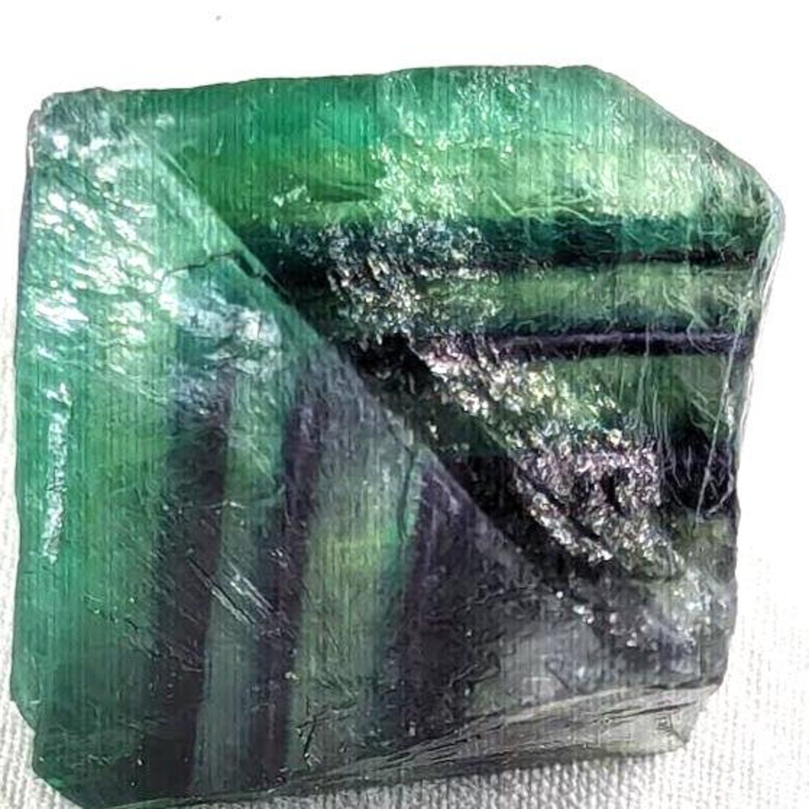Fluorite Octahedron Natural Geometric Formation Crystals- Blue-green (4 ...