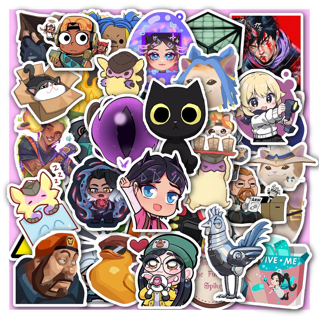 Valorant Stickers Sheet– FPS Game Fan Art Waterproof Vinyl Decals 40 ...