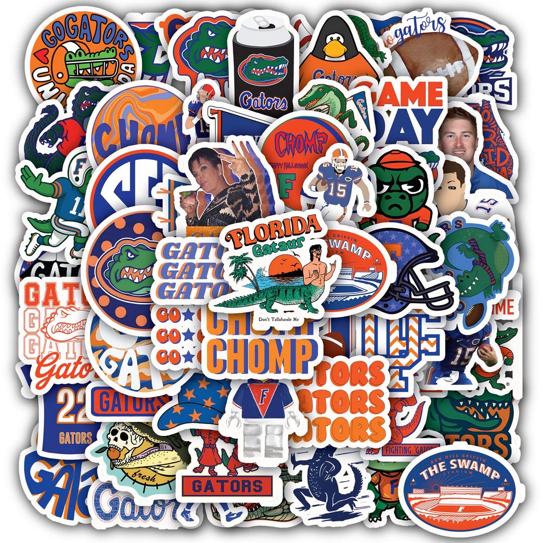 Fl Sticker Sheet Gators -college Sports Team Vinyl Decals 40 Pieces - Etsy