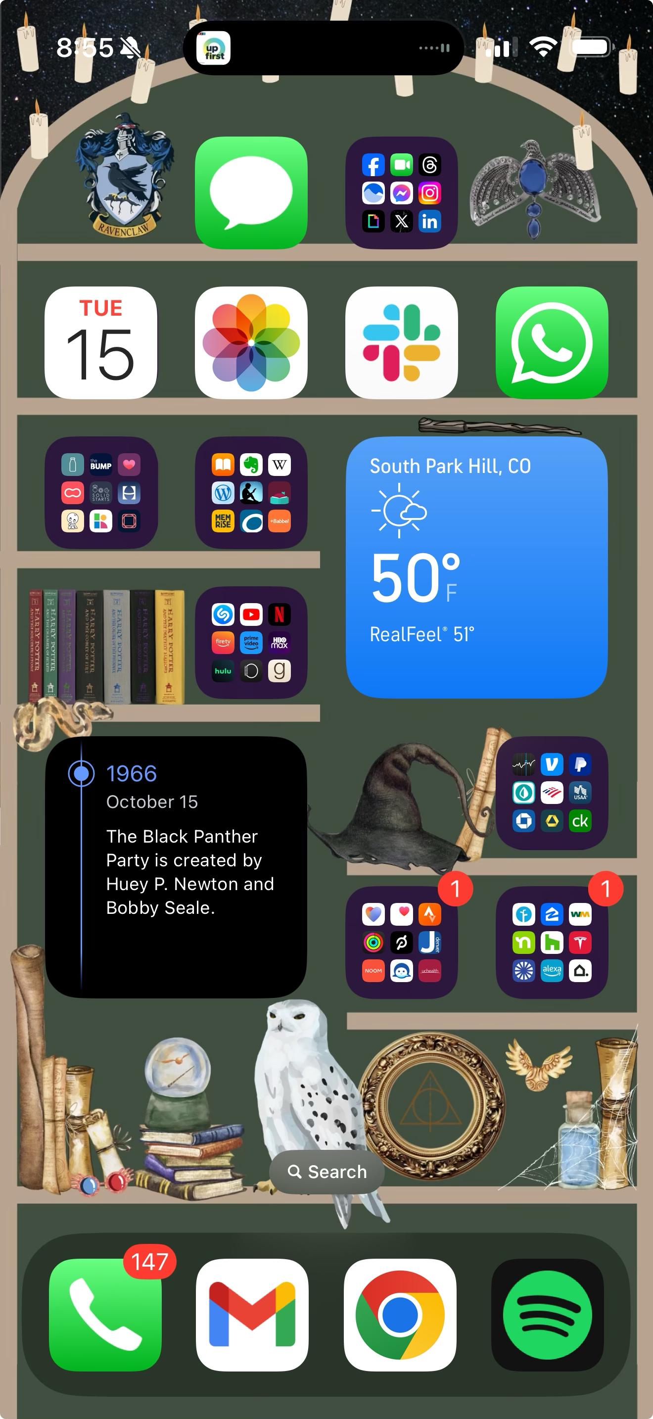 CUSTOM Harry Potter Bookshelf Phone Wallpaper - Etsy