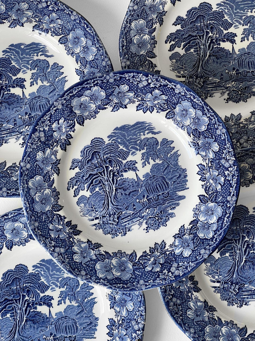 Set of 6 Vintage 1960s Enoch Wedgwood Woodland Dinner Plates – 25 Cm ...