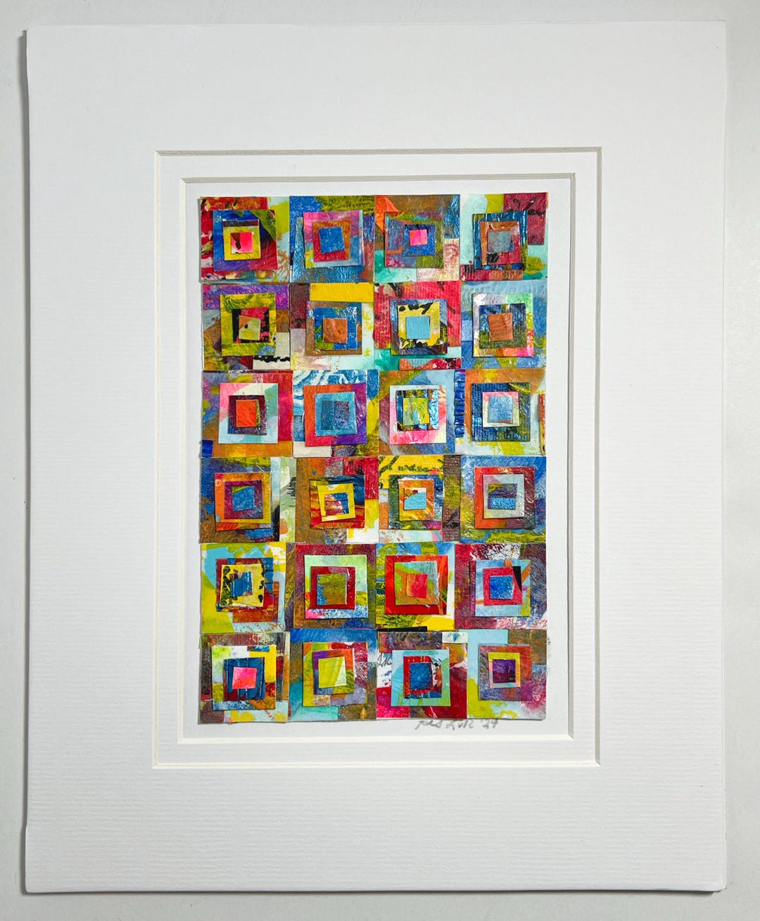 Deconstructed No 18 Original Mixed Media Collage Art With Mat - Etsy