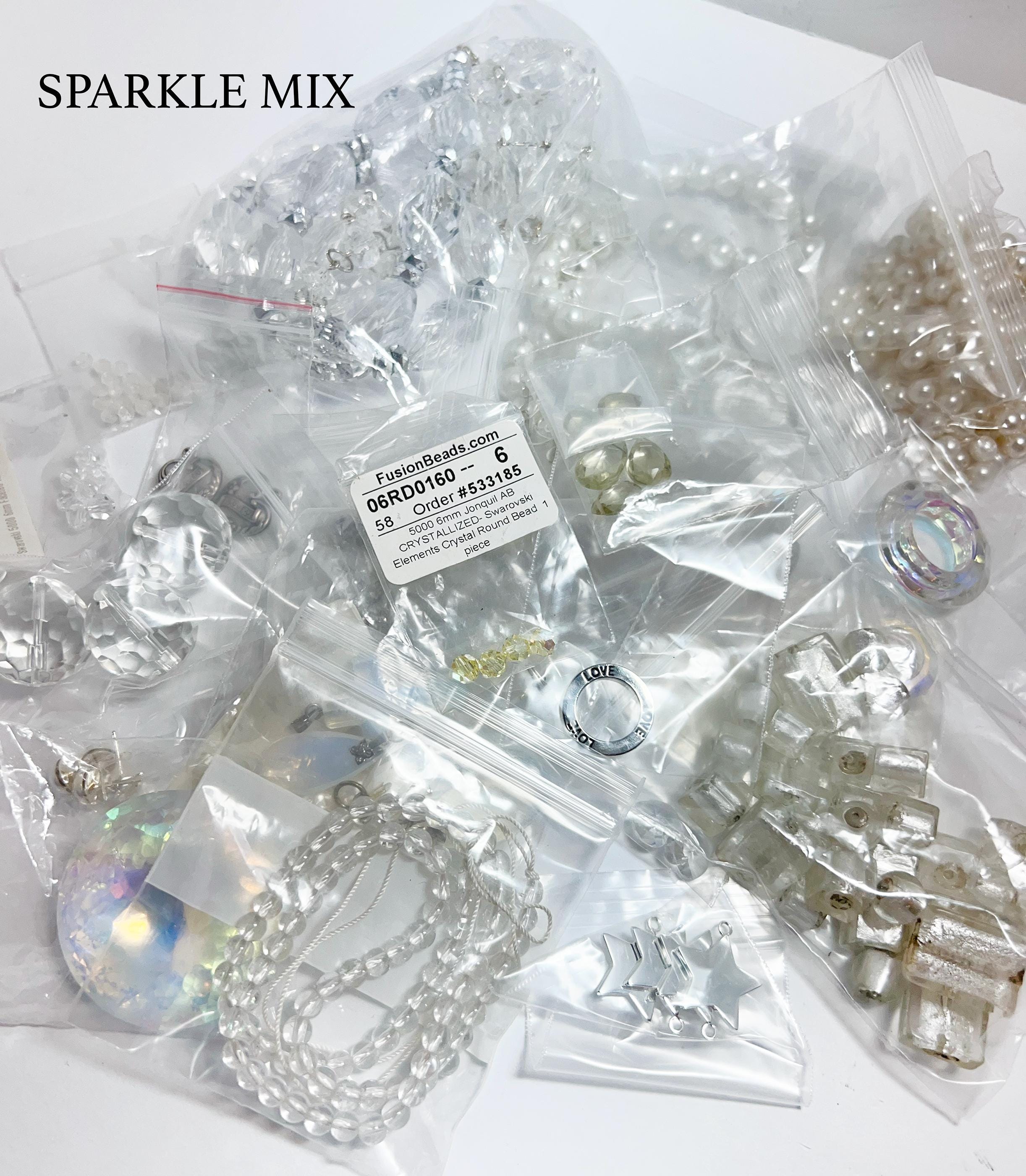 Mixed Destash Jewelry Supplies Beads Findings Charms Gemstones Grab Bag ...