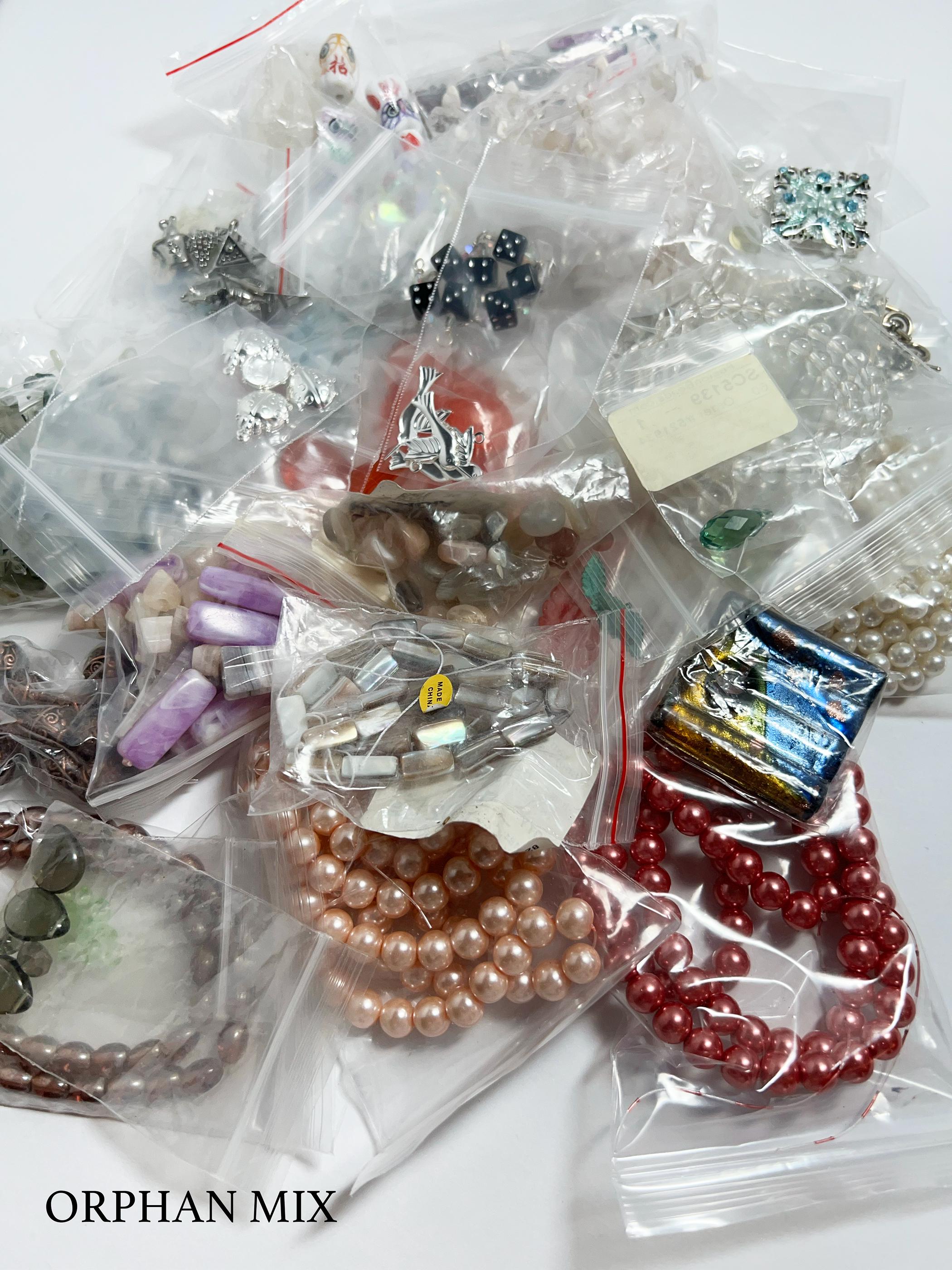 Mixed Destash Jewelry Supplies Beads Findings Charms Gemstones Grab Bag ...