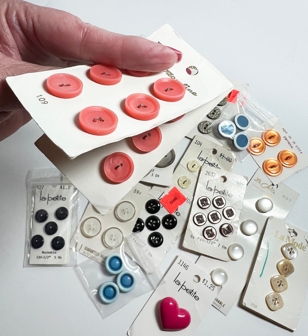 Assorted Carded Buttons for Sewing and Crafts - Etsy