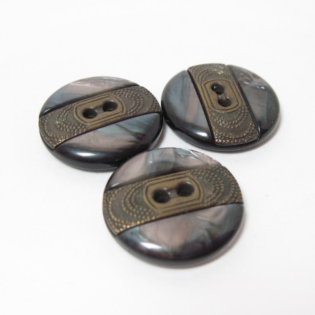 Rare Vintage Art Deco Celluloid Abalone Shell and Brass or Bronze ...