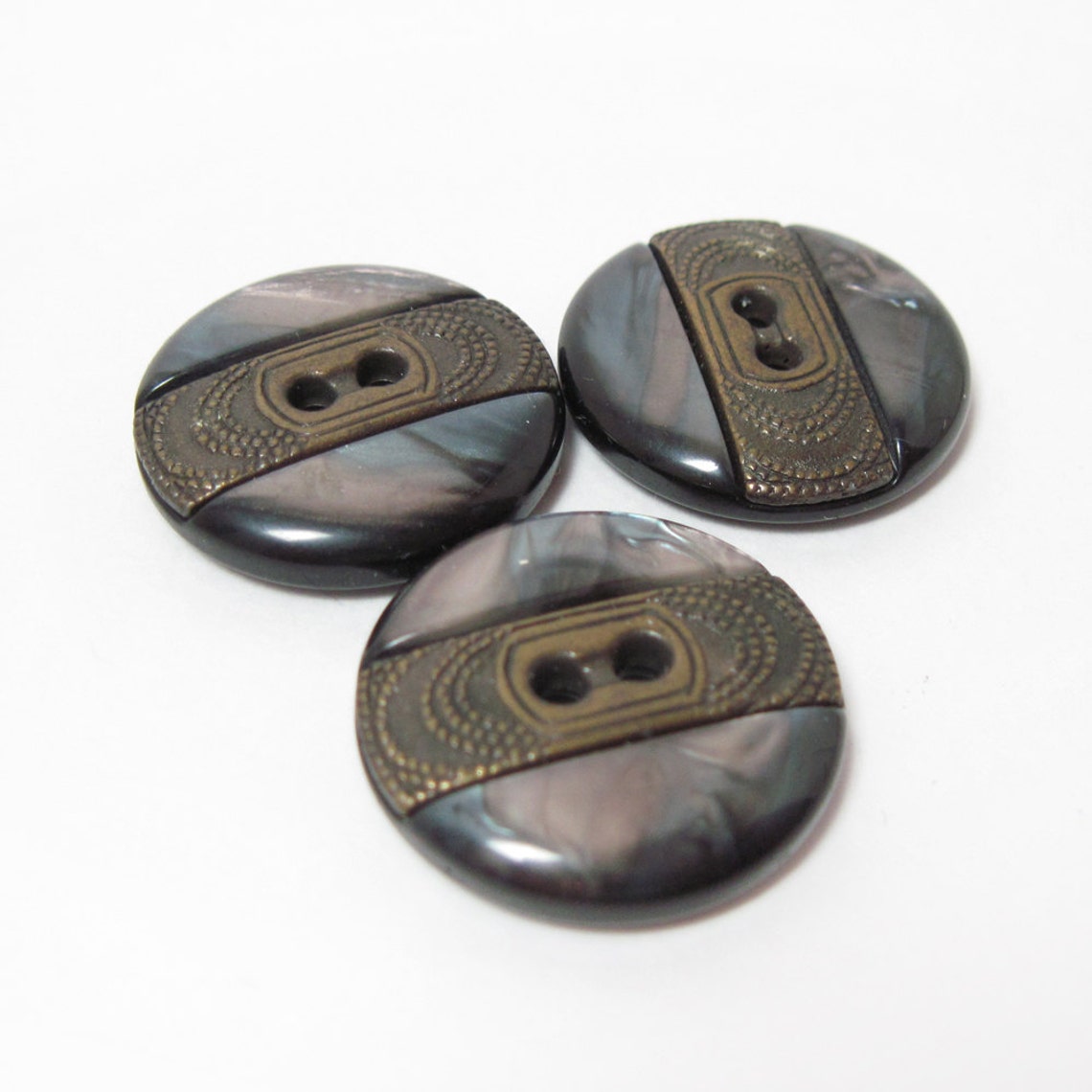 Rare Vintage Art Deco Celluloid Abalone Shell and Brass or Bronze ...