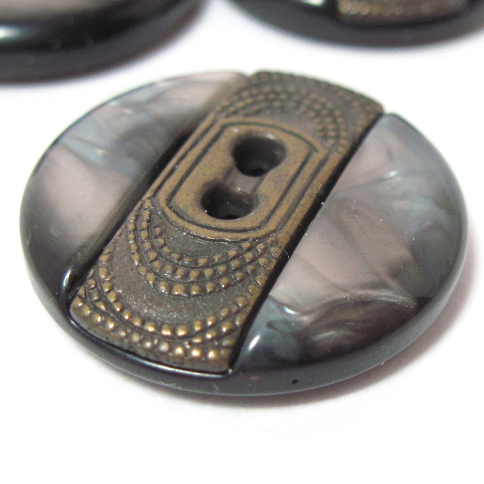 Rare Vintage Art Deco Celluloid Abalone Shell and Brass or Bronze ...