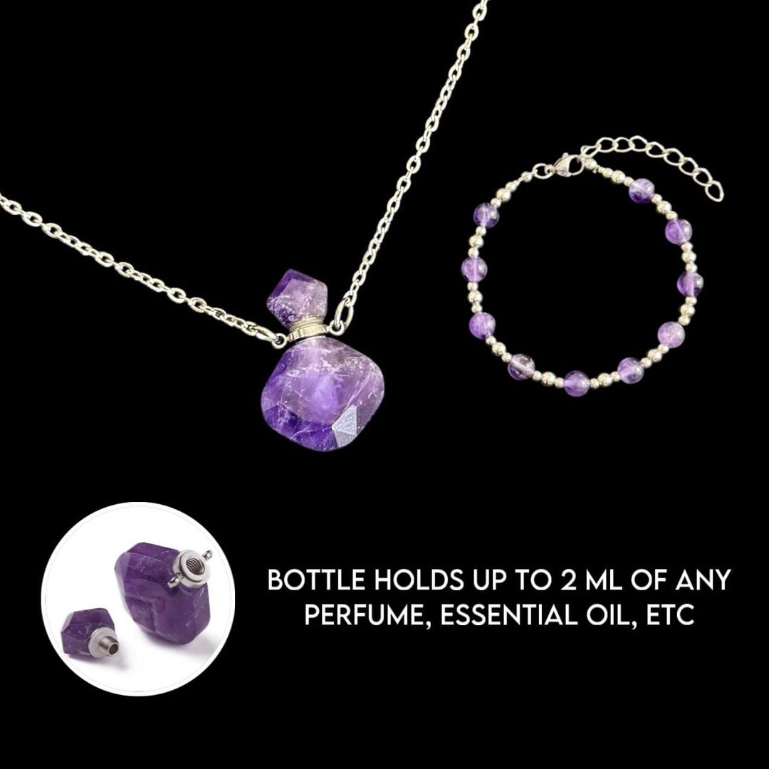 Amethyst Potion Bottle Necklace & Bracelet Set | Handmade ...