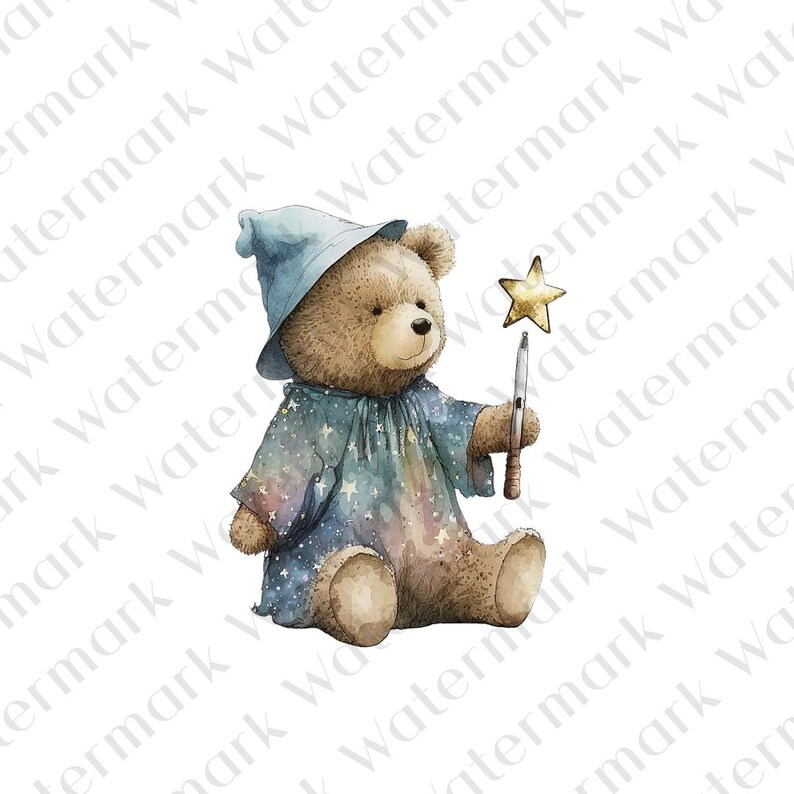 Watercolor Teddy Bear Clipart Bundle – 20 PNG Images | Cute Bear ...