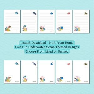 JW Letter Writing Paper Template, Underwater Ocean, Sea, Instant ...