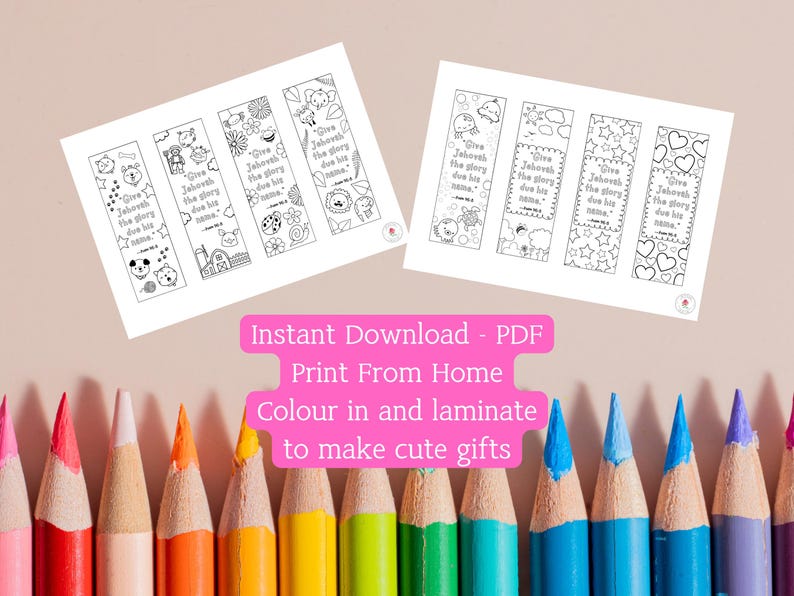 JW Kids Color in Bookmarks, 2025 Yeartext, Psalm 96:8, Family Worship ...