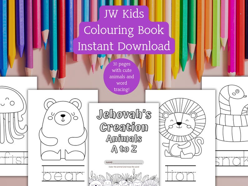 JW Kids Coloring Pages, Jehovah's Creation Animals A to Z, Family ...