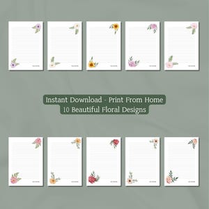 JW Letter Writing Paper Template, Romantic Watercolor Flowers, Instant ...